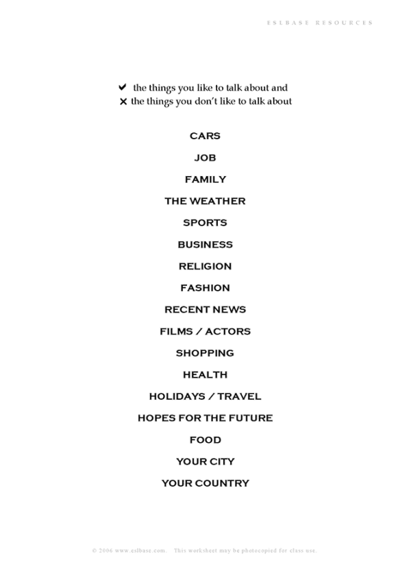 Free ESL worksheets, activities and lesson plans | Eslbase.com