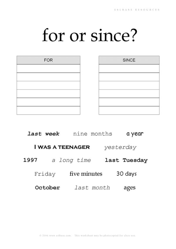 Free ESL worksheets, activities and lesson plans | Eslbase.com