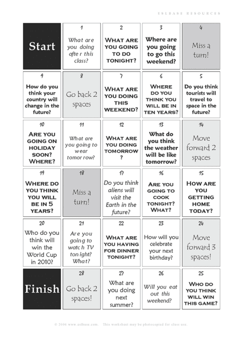 Present Perfect Board Game - Eslbase.com