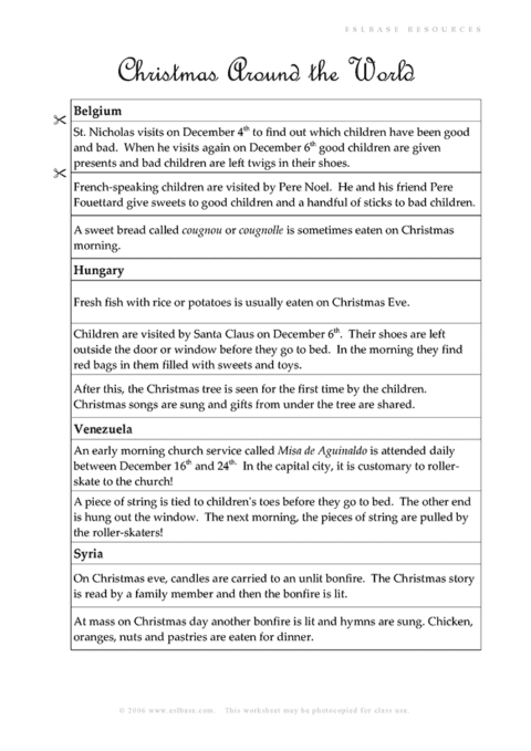 Free ESL worksheets, activities and lesson plans | Eslbase.com