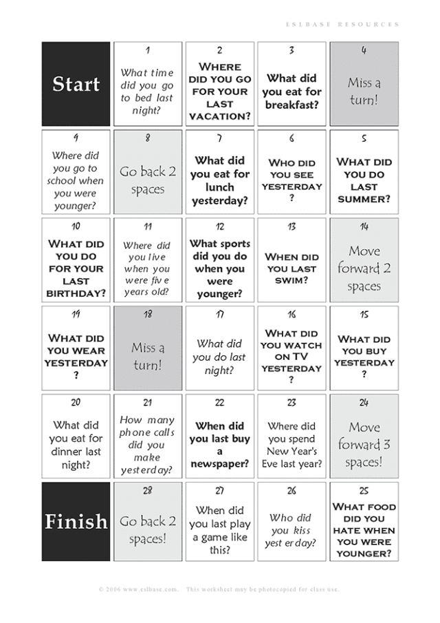 Present Simple board game - Eslbase.com
