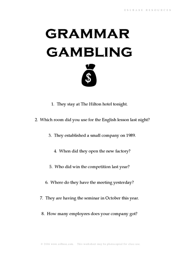 Present Perfect Board Game - Eslbase.com