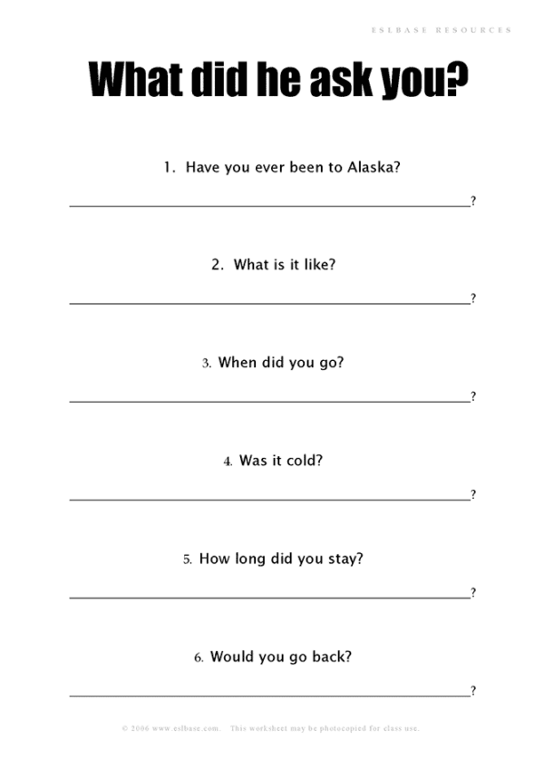 Question forms: What's the Question? - Eslbase.com