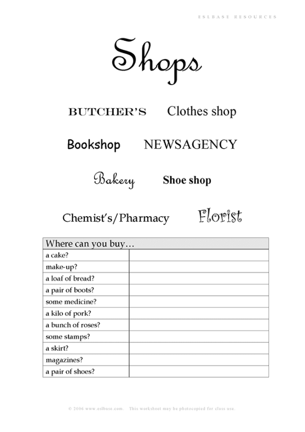 Free ESL worksheets, activities and lesson plans | Eslbase.com